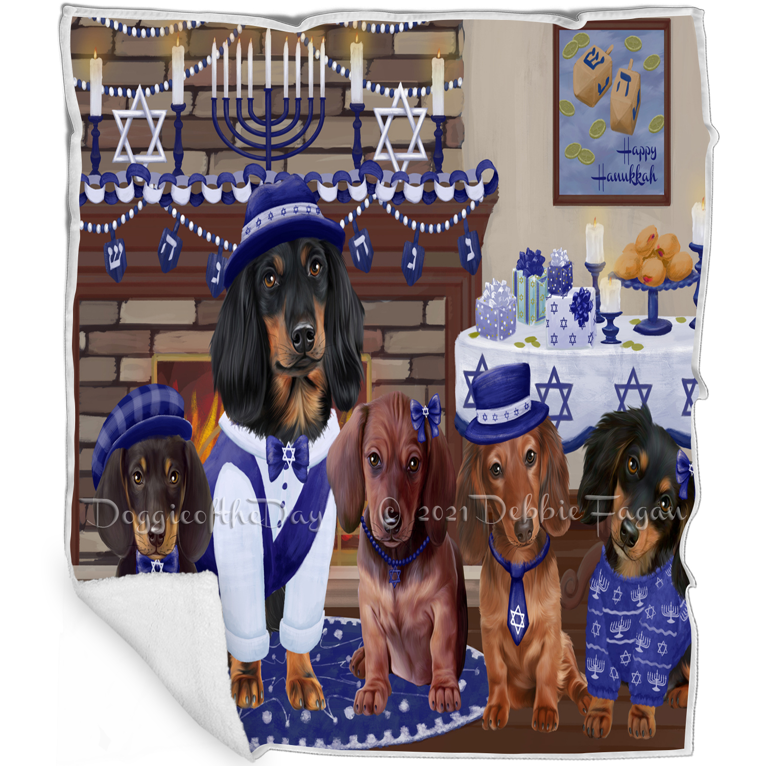 Hanukkah Family Dog Cat Pet Warm and cozy Sherpa Warm Soft Bedroom ...
