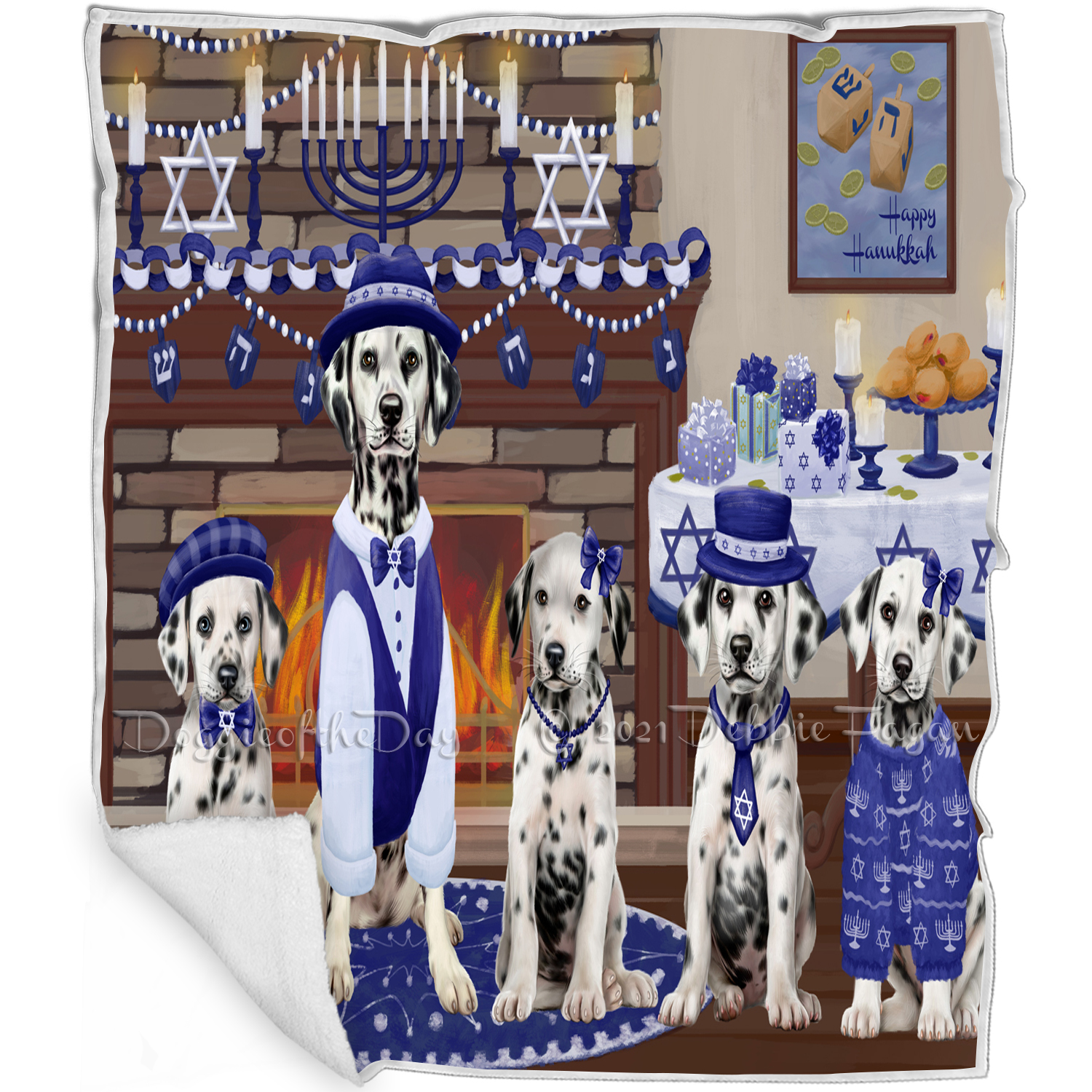 Hanukkah Family Dog Cat Pet Warm and cozy Sherpa Warm Soft Bedroom ...