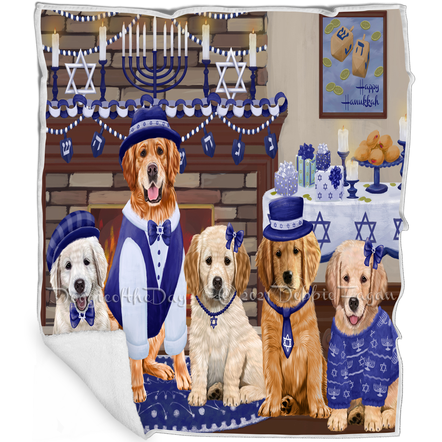 Hanukkah Family Dog Cat Pet Warm and cozy Sherpa Warm Soft Bedroom ...