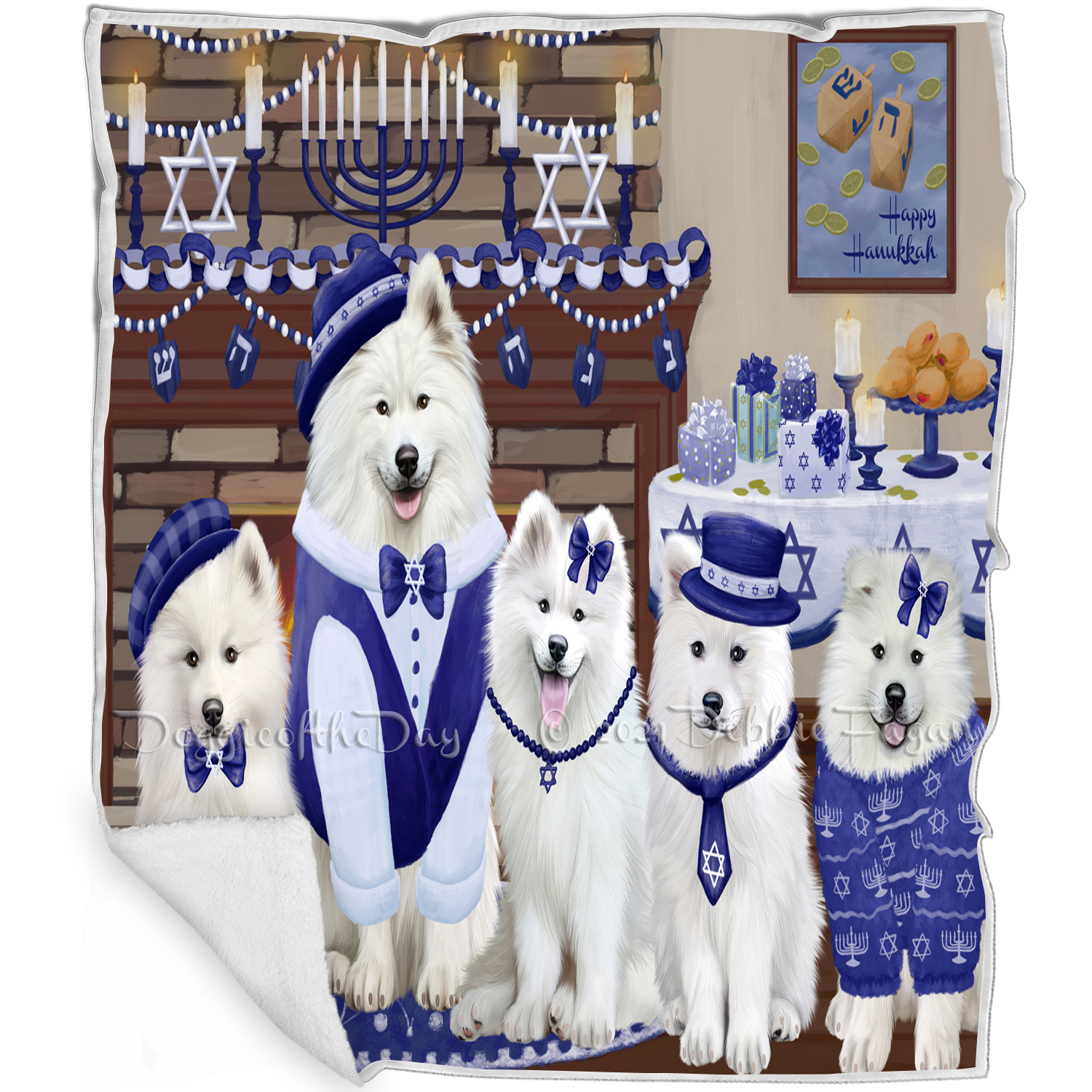 Hanukkah Family Dog Cat Pet Warm and cozy Sherpa Warm Soft Bedroom ...