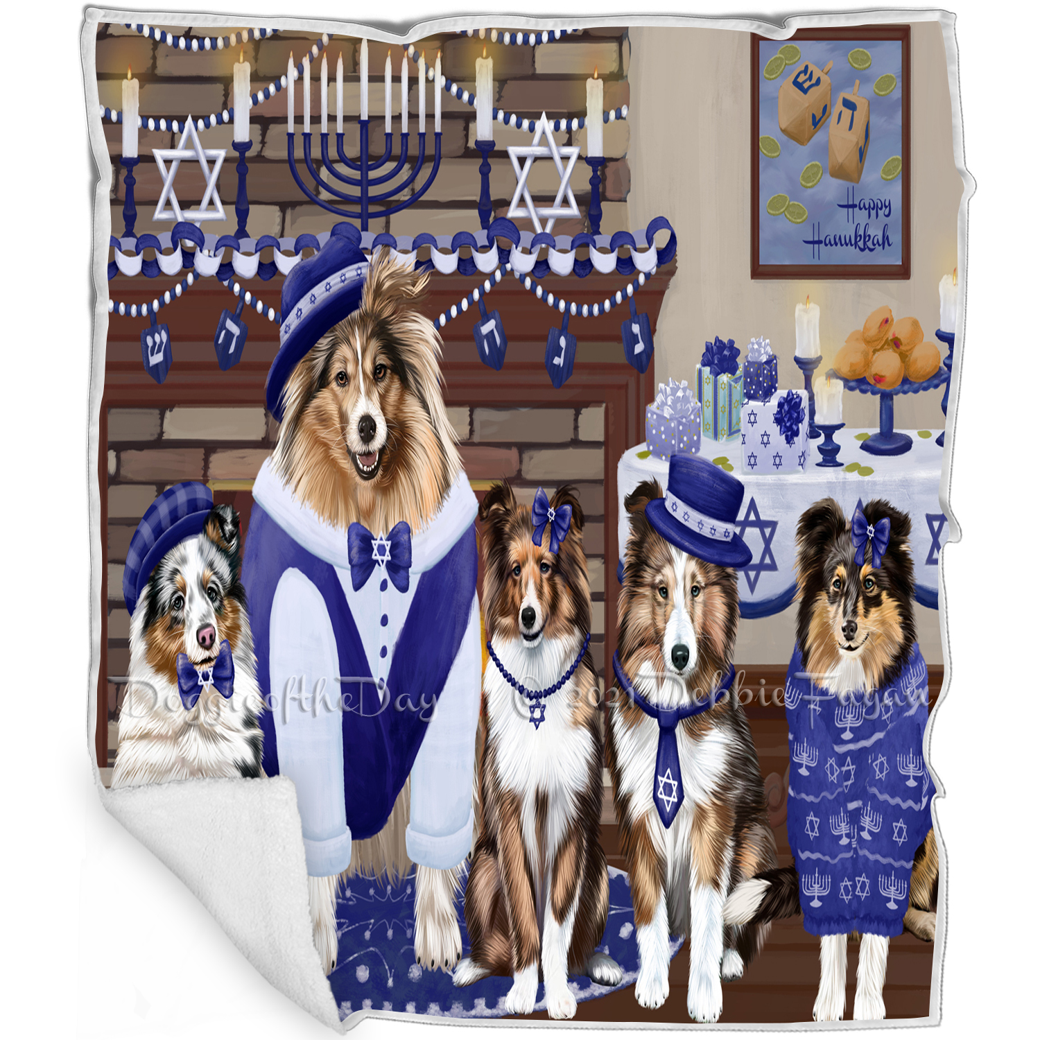 Hanukkah Family Dog Cat Pet Warm and cozy Sherpa Warm Soft Bedroom ...