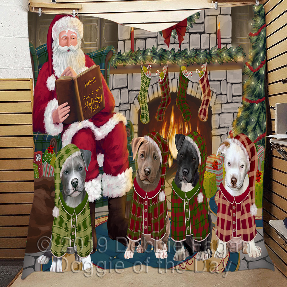 Pitbull Quilt Dog Bedding Personalized Christmas Gift Many Designs NWT ...