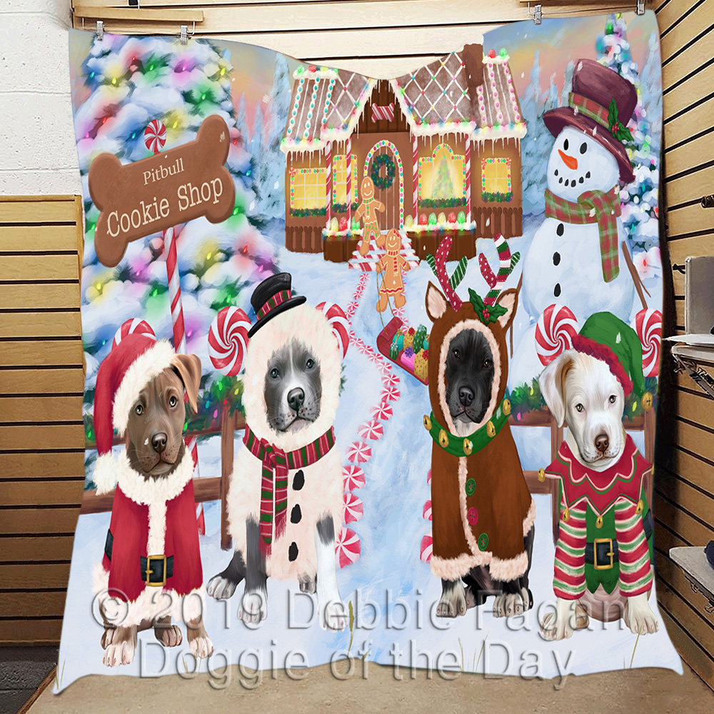 Pitbull Quilt Dog Bedding Personalized Christmas Gift Many Designs NWT ...