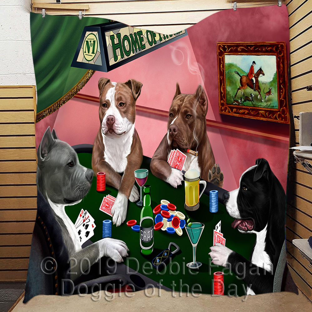 Pitbull Quilt Dog Bedding Personalized Bed Gift Many Designs NWT | eBay