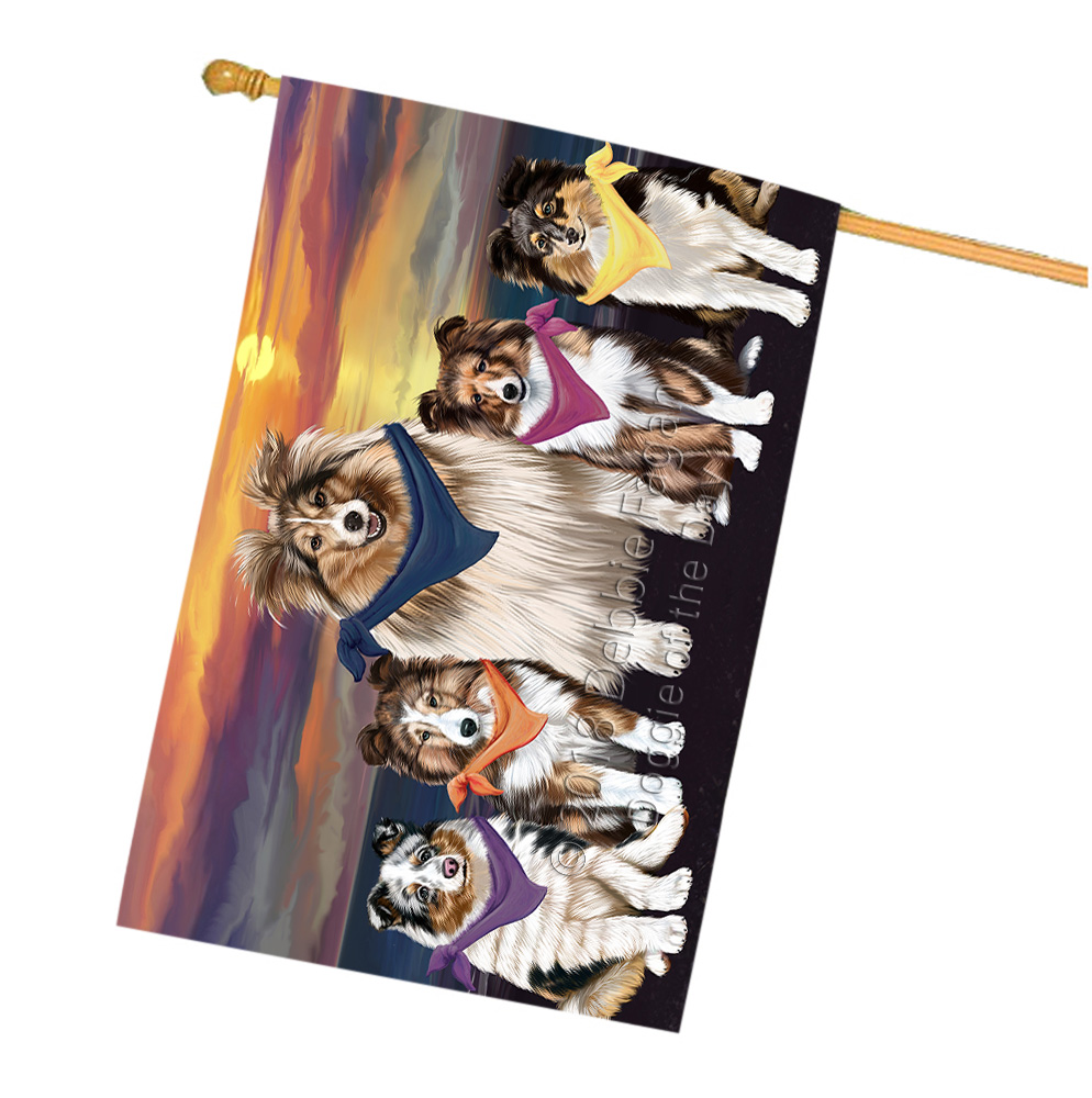 Shetland Sheepdog House Flag Holiday Double Sided 28"x40" Many Designs ...