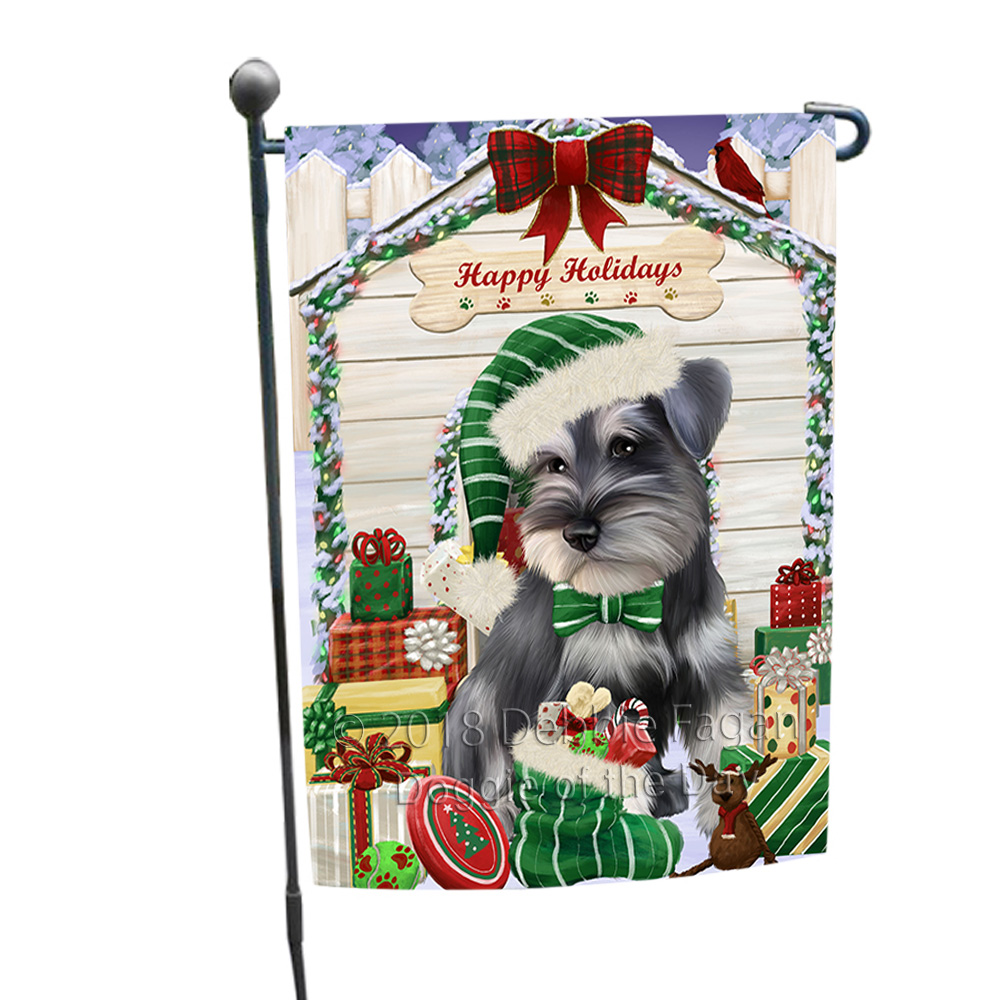 Schnauzer Dogs Garden Flag Personalized Double Sided Christmas Many ...