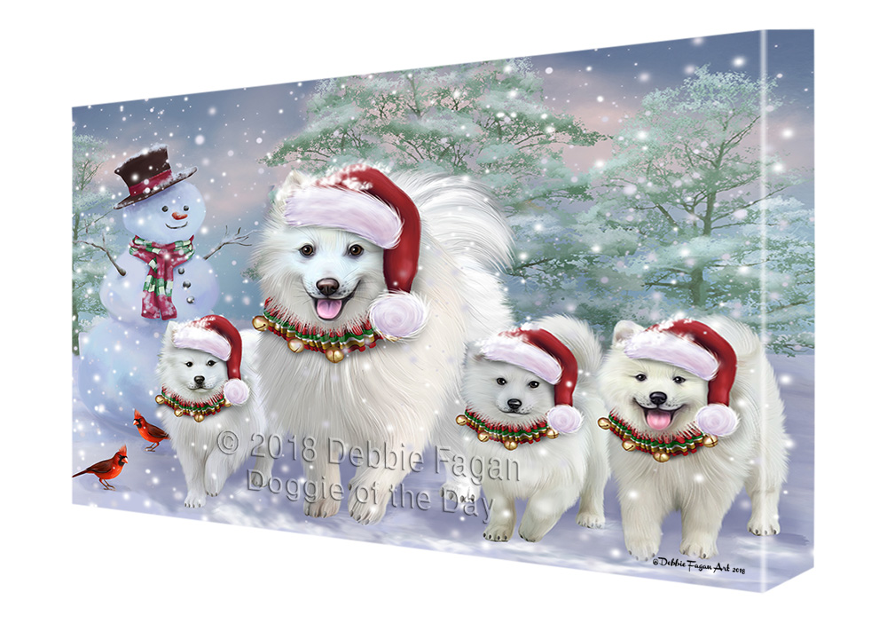 American Eskimo Dog Canvas .75" Personalized Digital Painting Christmas ...