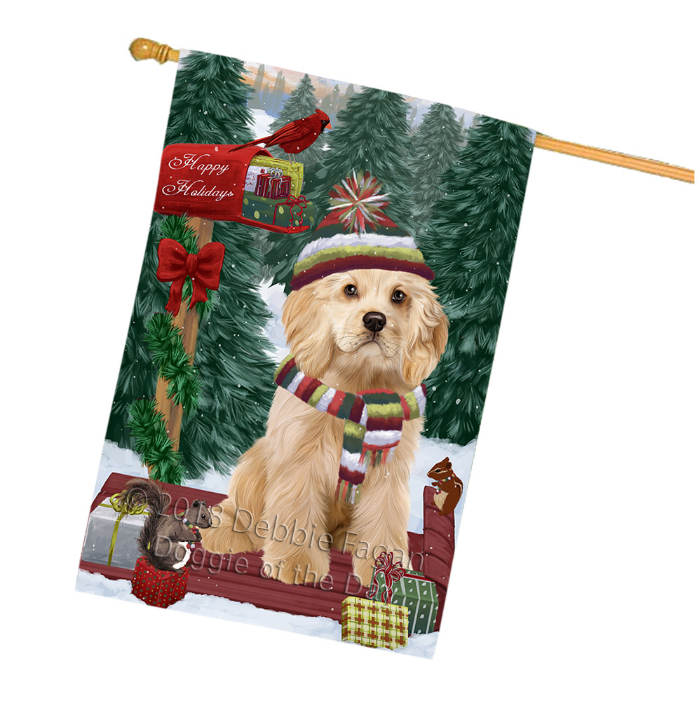 Cocker Spaniel Dog House Flag Christmas Double Sided 28"x40" Many ...