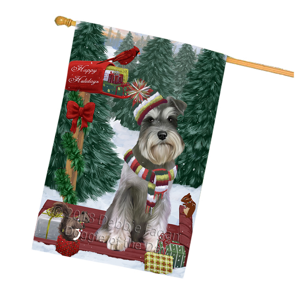 Schnauzer Dog House Flag Christmas Double Sided 28"x40" Many Designs ...