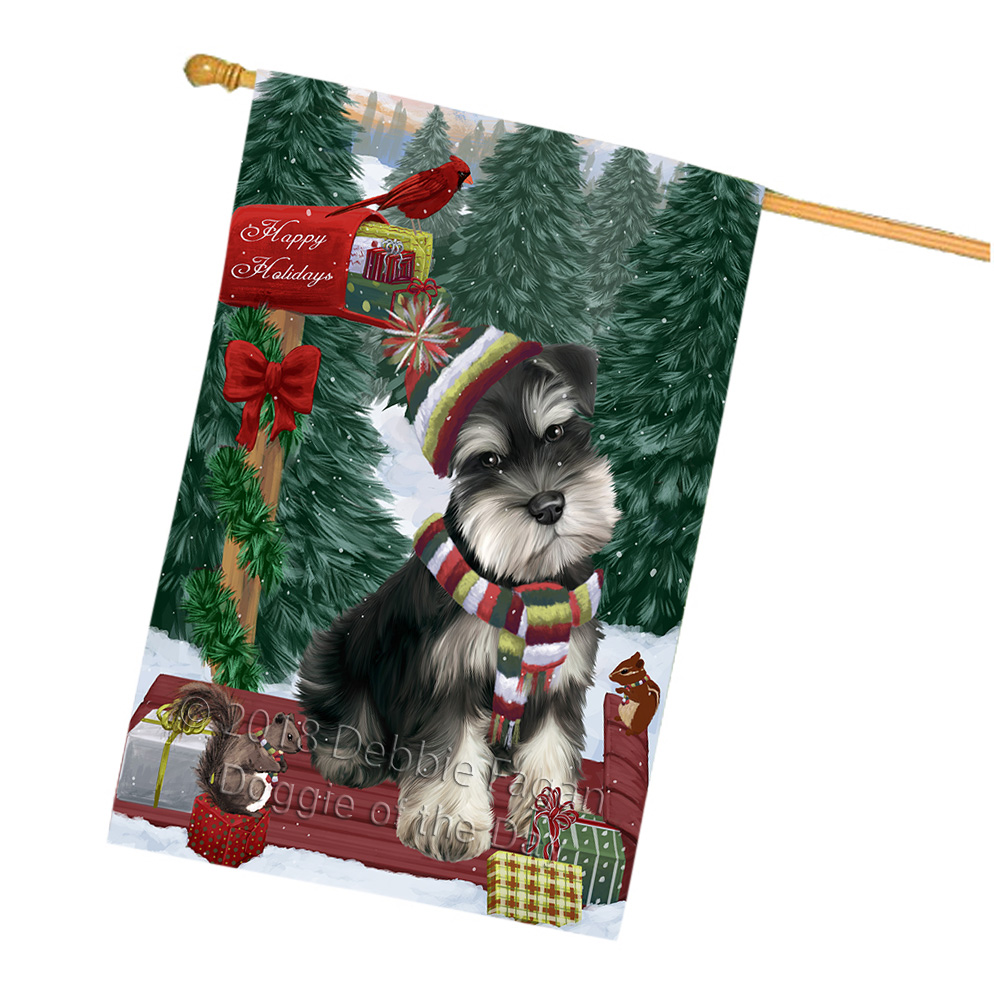 Schnauzer Dog House Flag Christmas Double Sided 28"x40" Many Designs ...