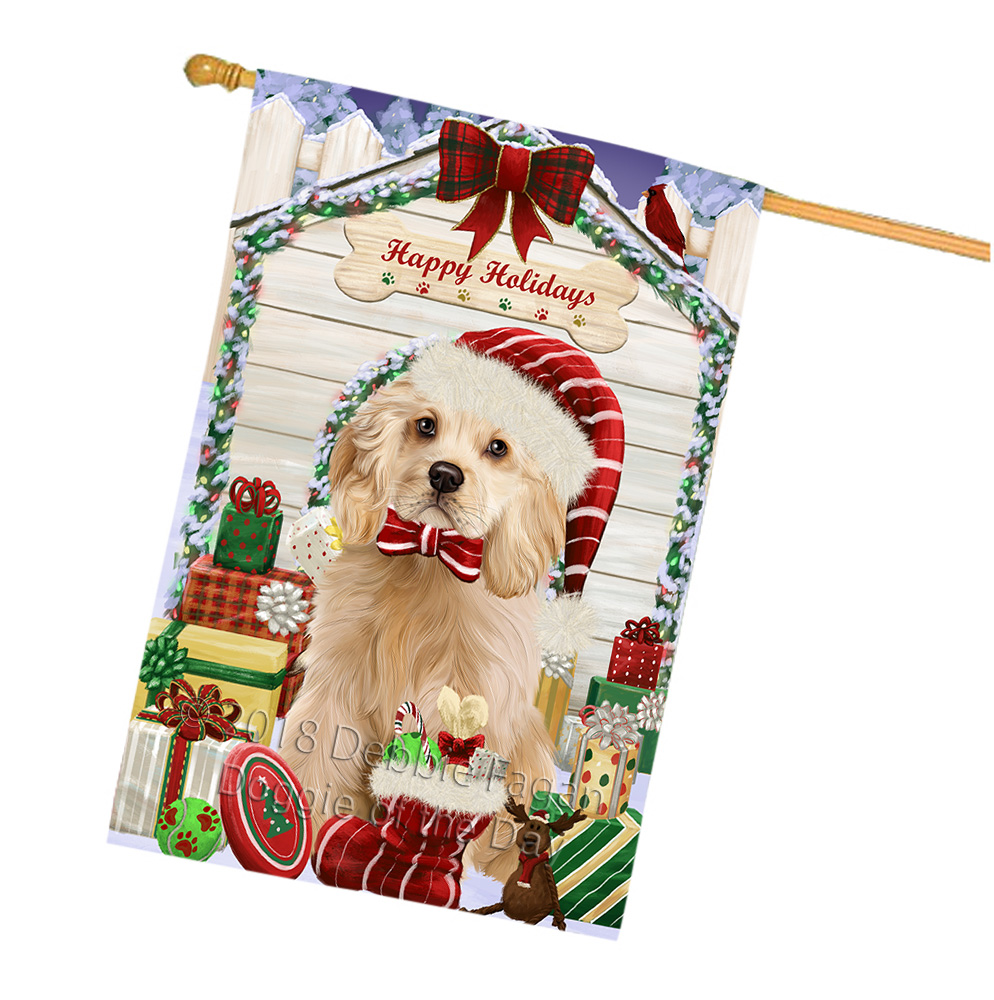 Cocker Spaniel Dog House Flag Christmas Double Sided 28"x40" Many ...
