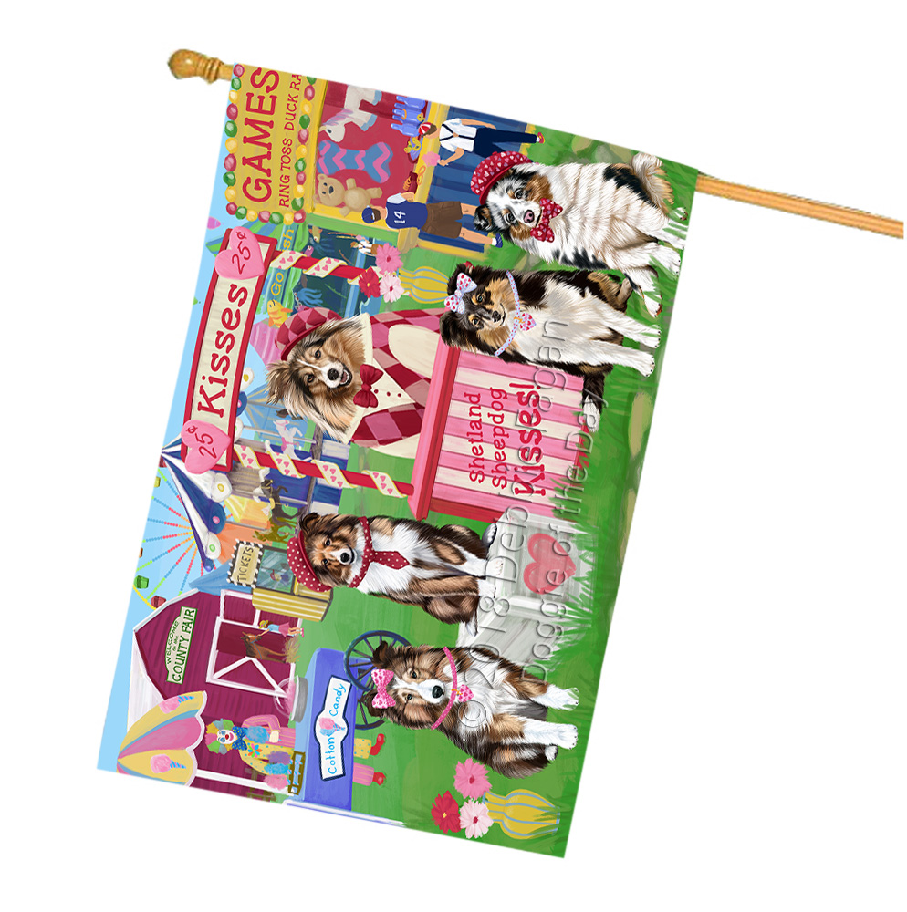 Shetland Sheepdog House Flag Holiday Double Sided 28"x40" Many Designs ...