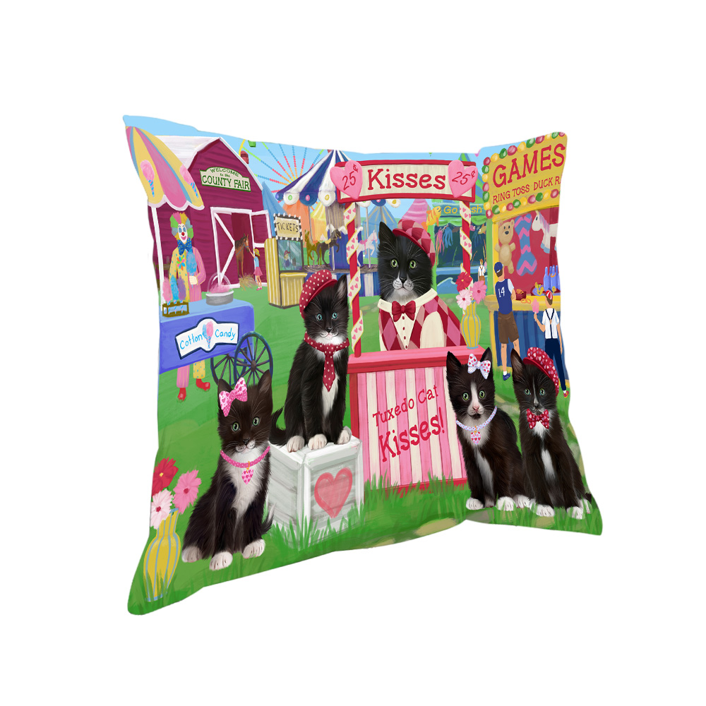 Carnival Kissing Booth Dog Cat Throw Pillow, Pet Lovers Decorative ...