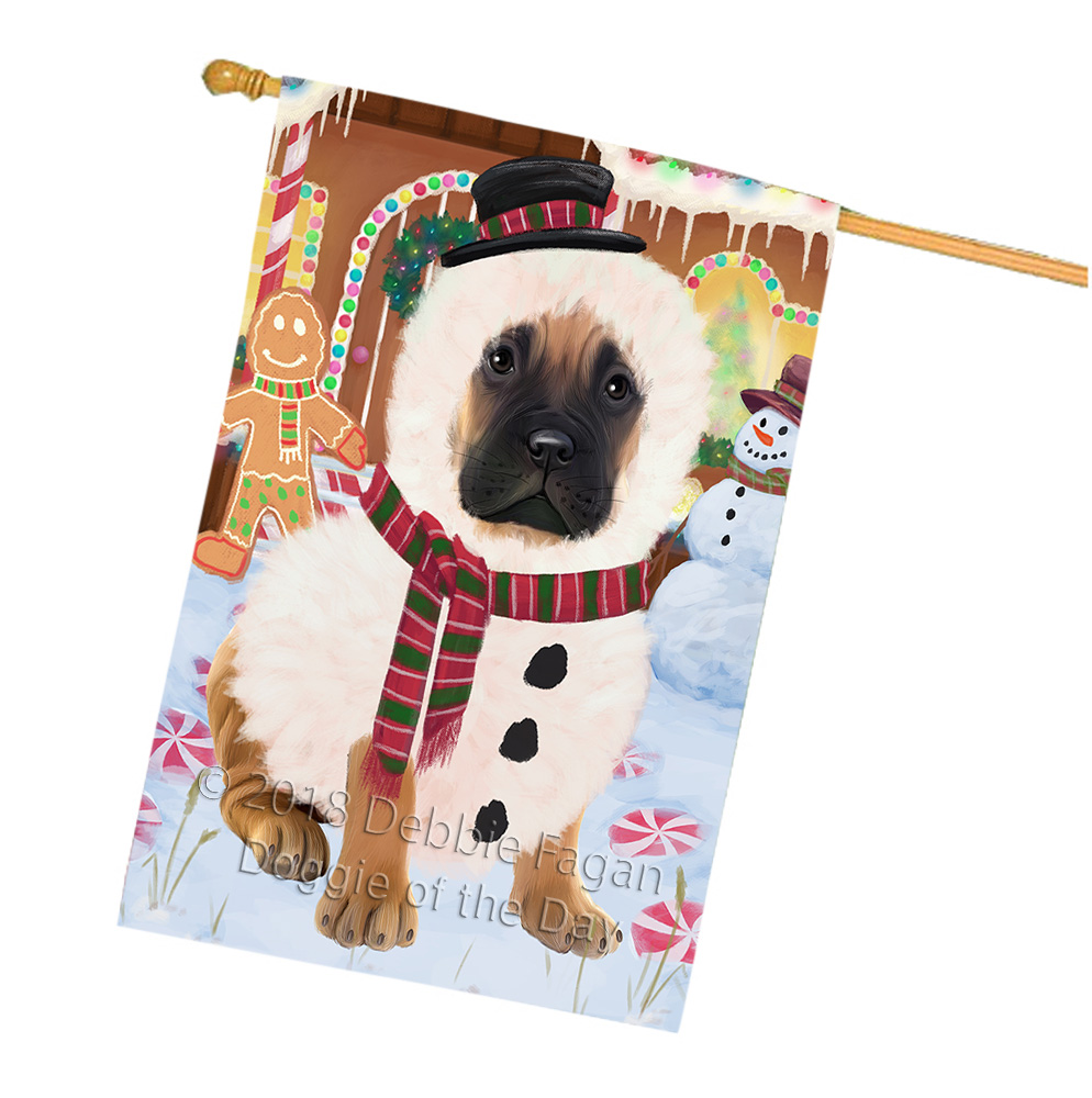 Bullmastiff Dog House Flag Christmas Double Sided 28"x40" Many Designs ...