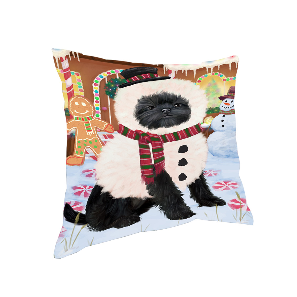 Christmas Gingerbread Snowman Dog Cat Pet Photo Throw Decorative Pillow ...