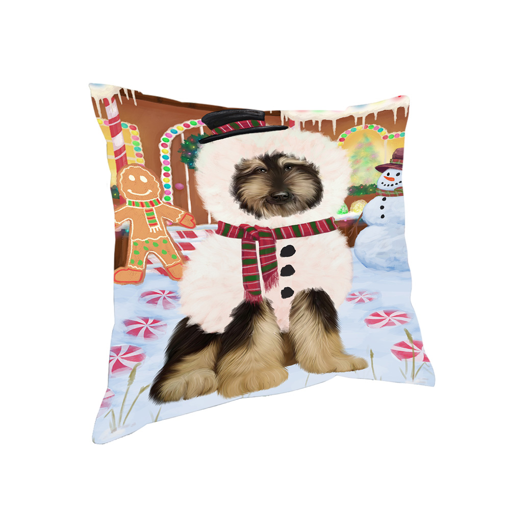 Christmas Gingerbread Snowman Dog Cat Pet Photo Throw Decorative Pillow ...