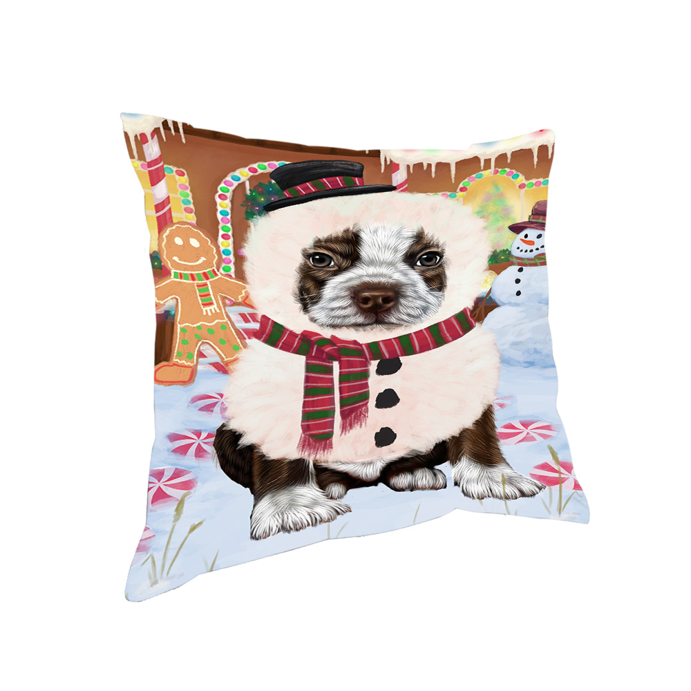 Christmas Gingerbread Snowman Dog Cat Pet Photo Throw Decorative Pillow ...