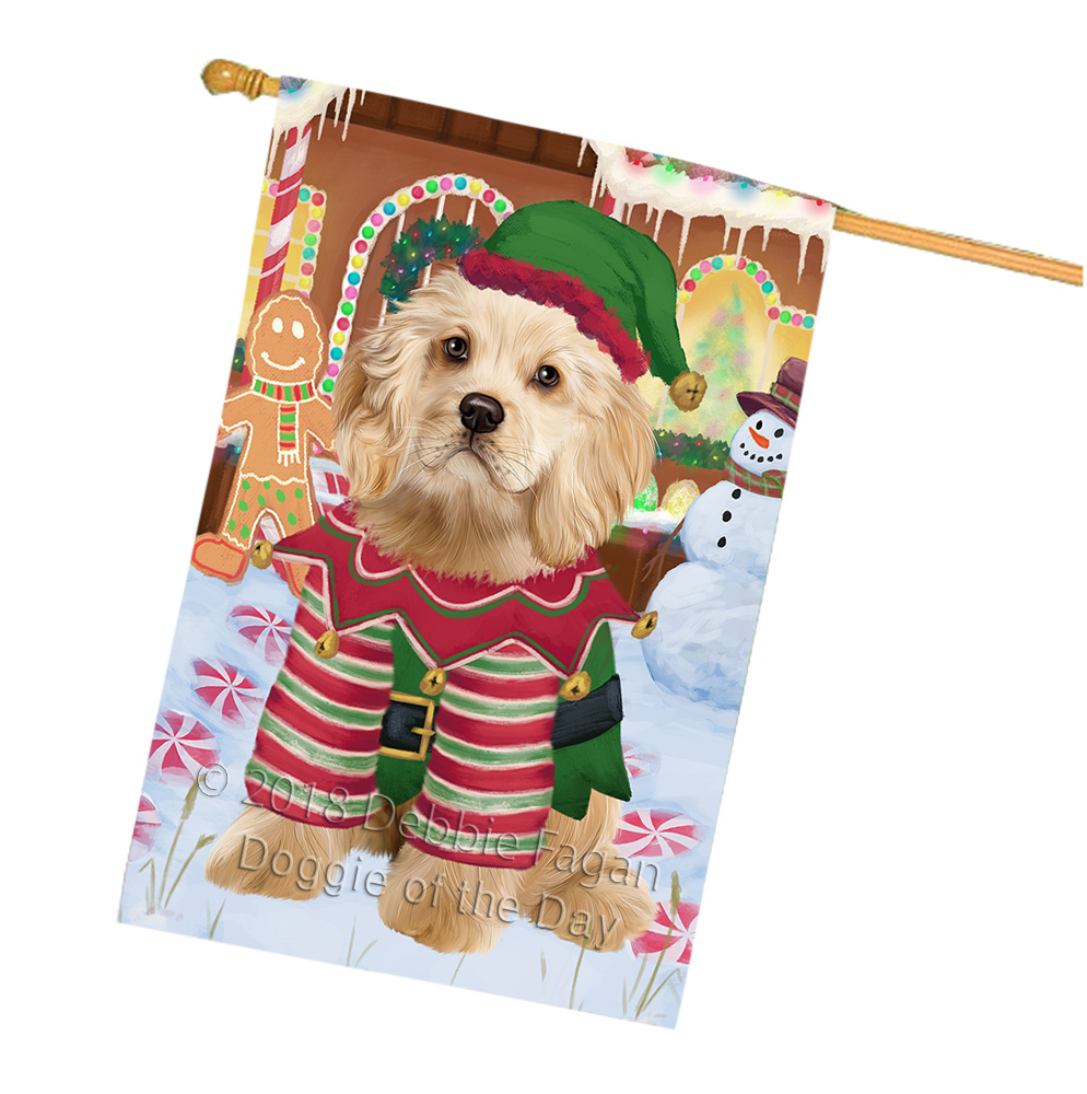 Cocker Spaniel Dog House Flag Christmas Double Sided 28"x40" Many ...