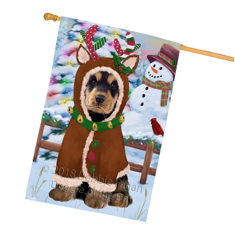 Cocker Spaniel Dog House Flag Christmas Double Sided 28"x40" Many ...