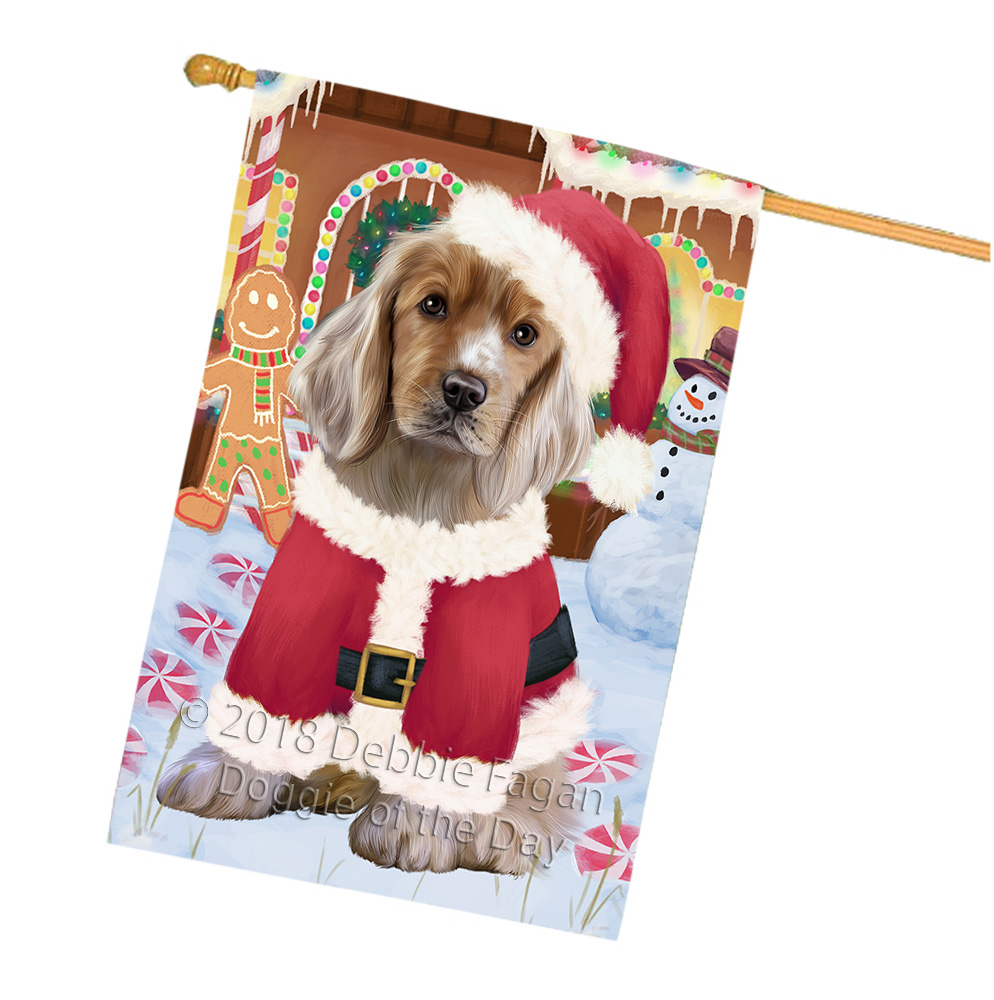Cocker Spaniel Dog House Flag Christmas Double Sided 28"x40" Many ...