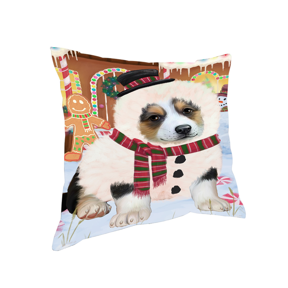 Christmas Gingerbread Snowman Dog Cat Pet Photo Throw Decorative Pillow ...