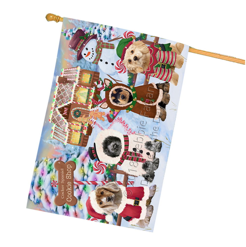 Cocker Spaniel Dog House Flag Christmas Double Sided 28"x40" Many ...