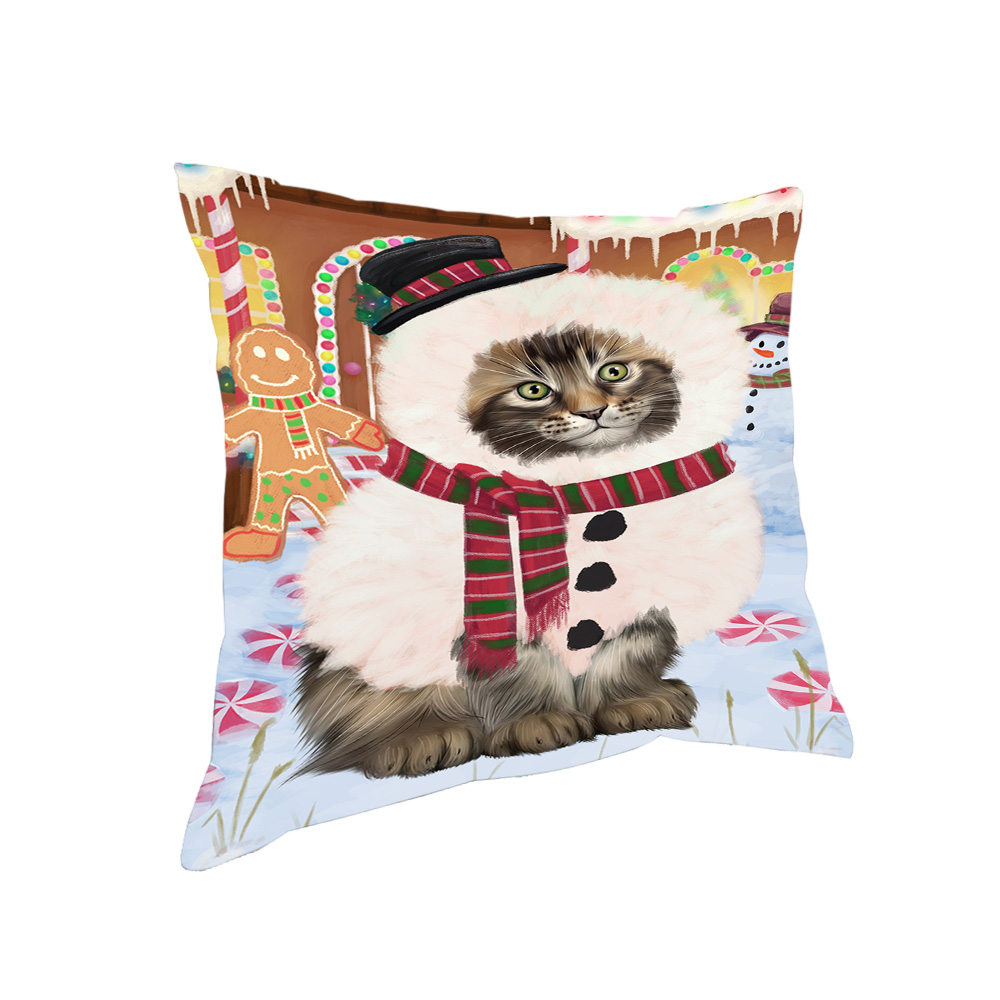 Christmas Gingerbread Snowman Dog Cat Pet Photo Throw Decorative Pillow ...