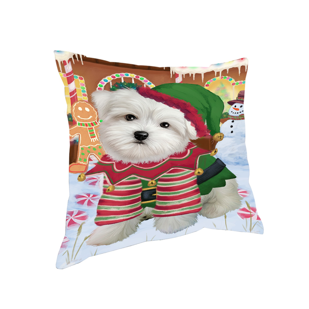 Christmas Gingerbread Elf Dog Cat Pet Photo Throw Decorative Travel ...