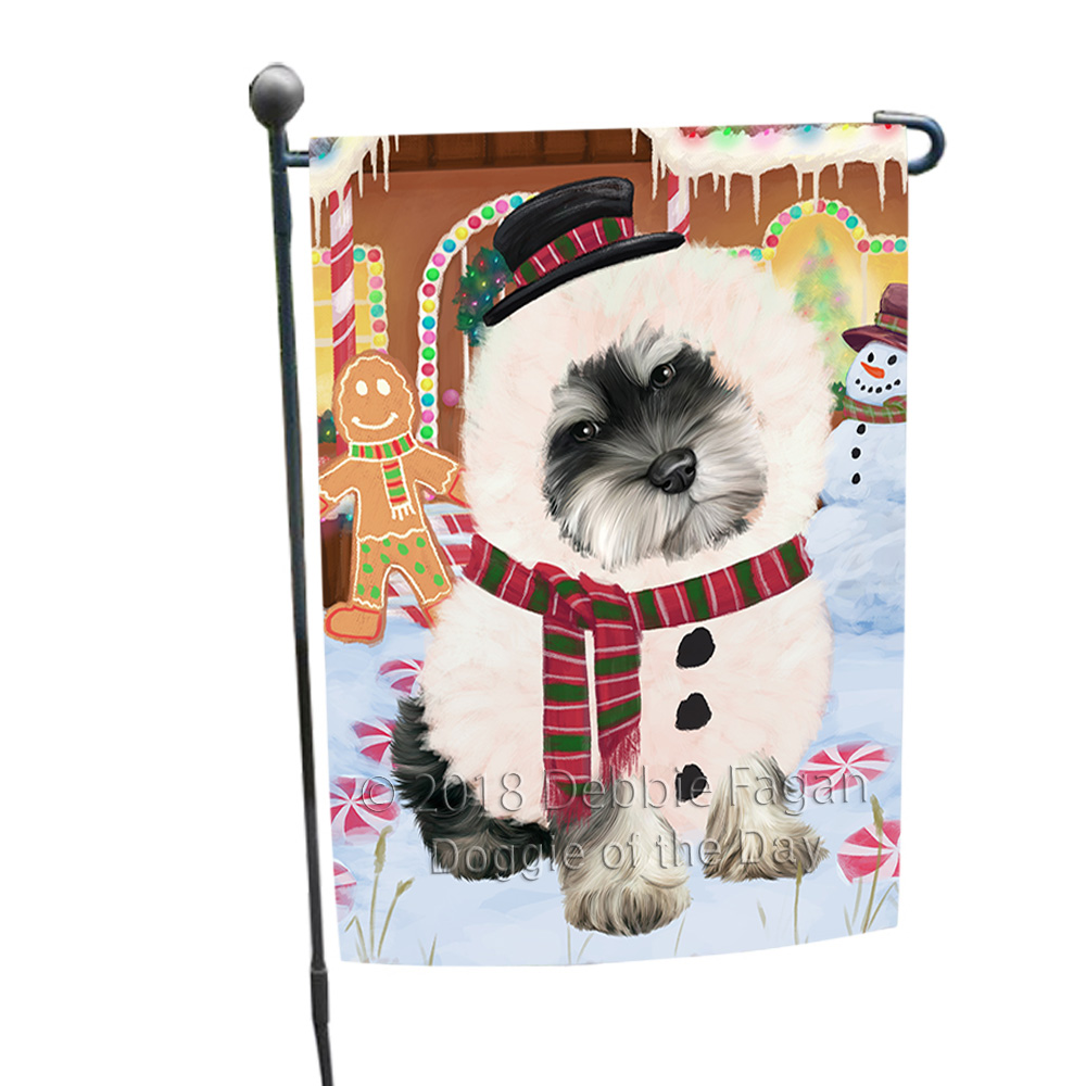 Schnauzer Dogs Garden Flag Personalized Double Sided Christmas Many ...