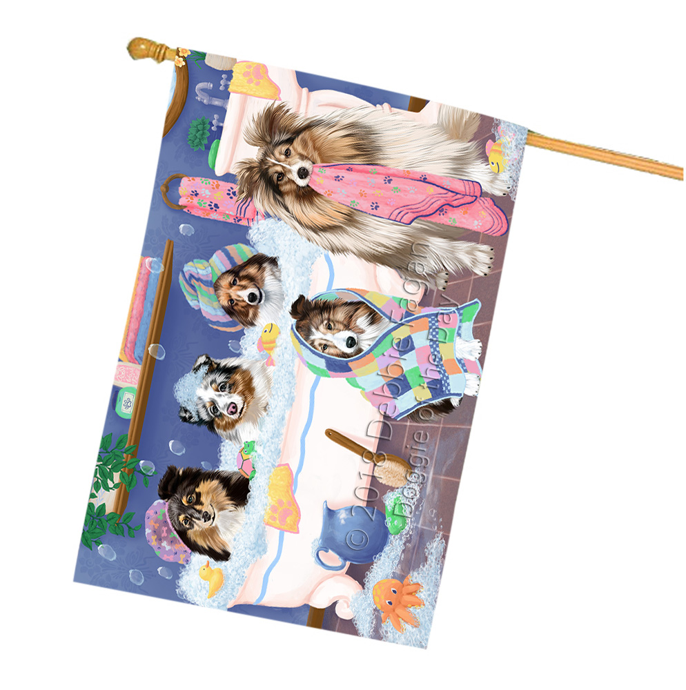 Shetland Sheepdog House Flag Holiday Double Sided 28"x40" Many Designs ...