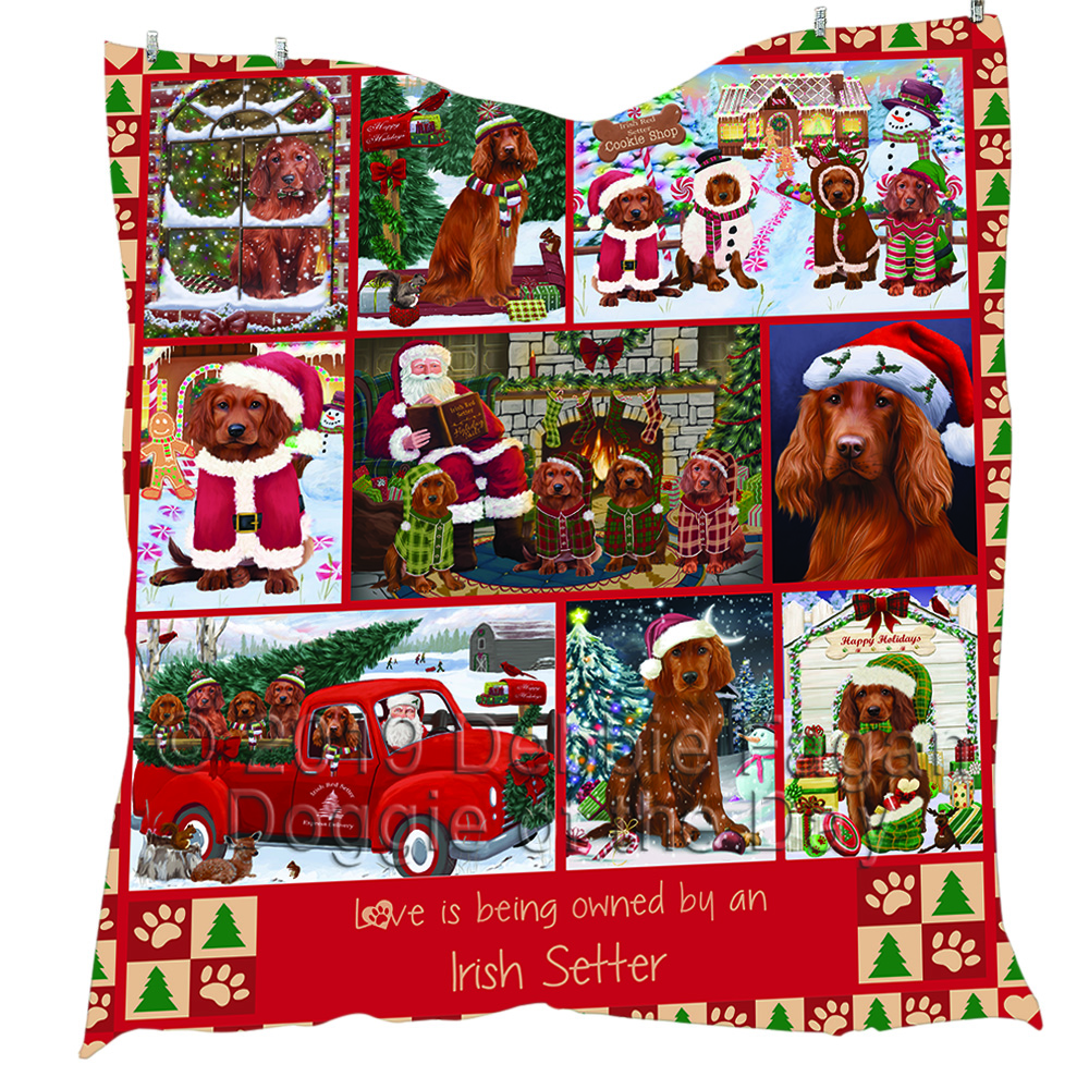Irish Red Setter Quilt Dog Bedding Personalized Christmas Gift Many ...