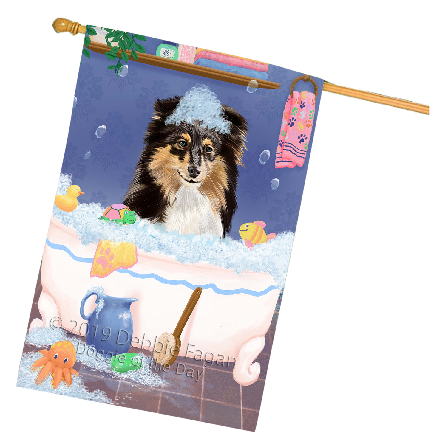 Shetland Sheepdog House Flag Holiday Double Sided 28"x40" Many Designs ...