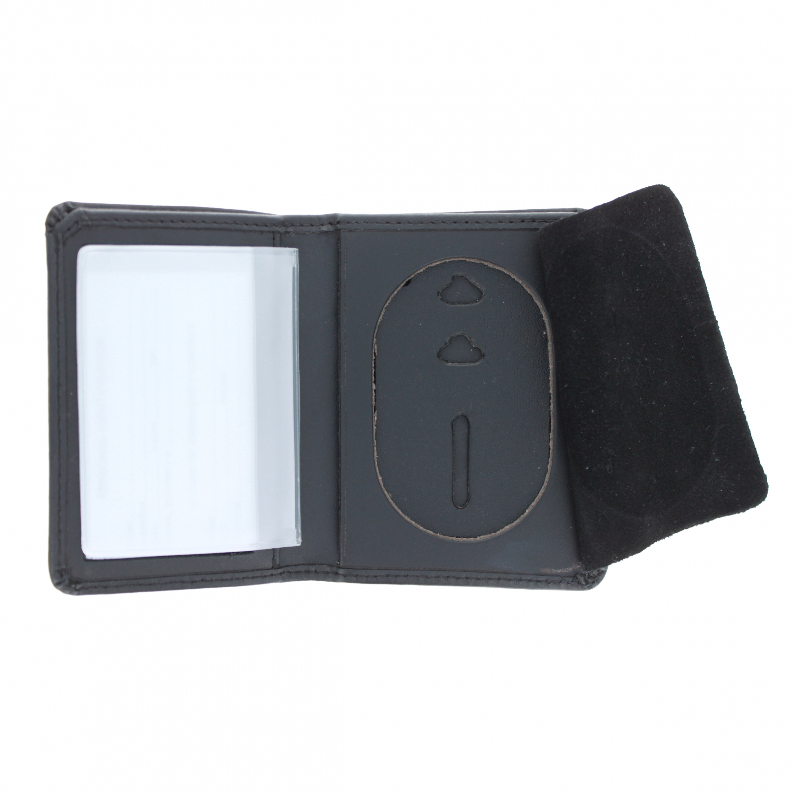 100 Genuine Leather Universal Law Enforcement Badge Holder Wallet Case ...