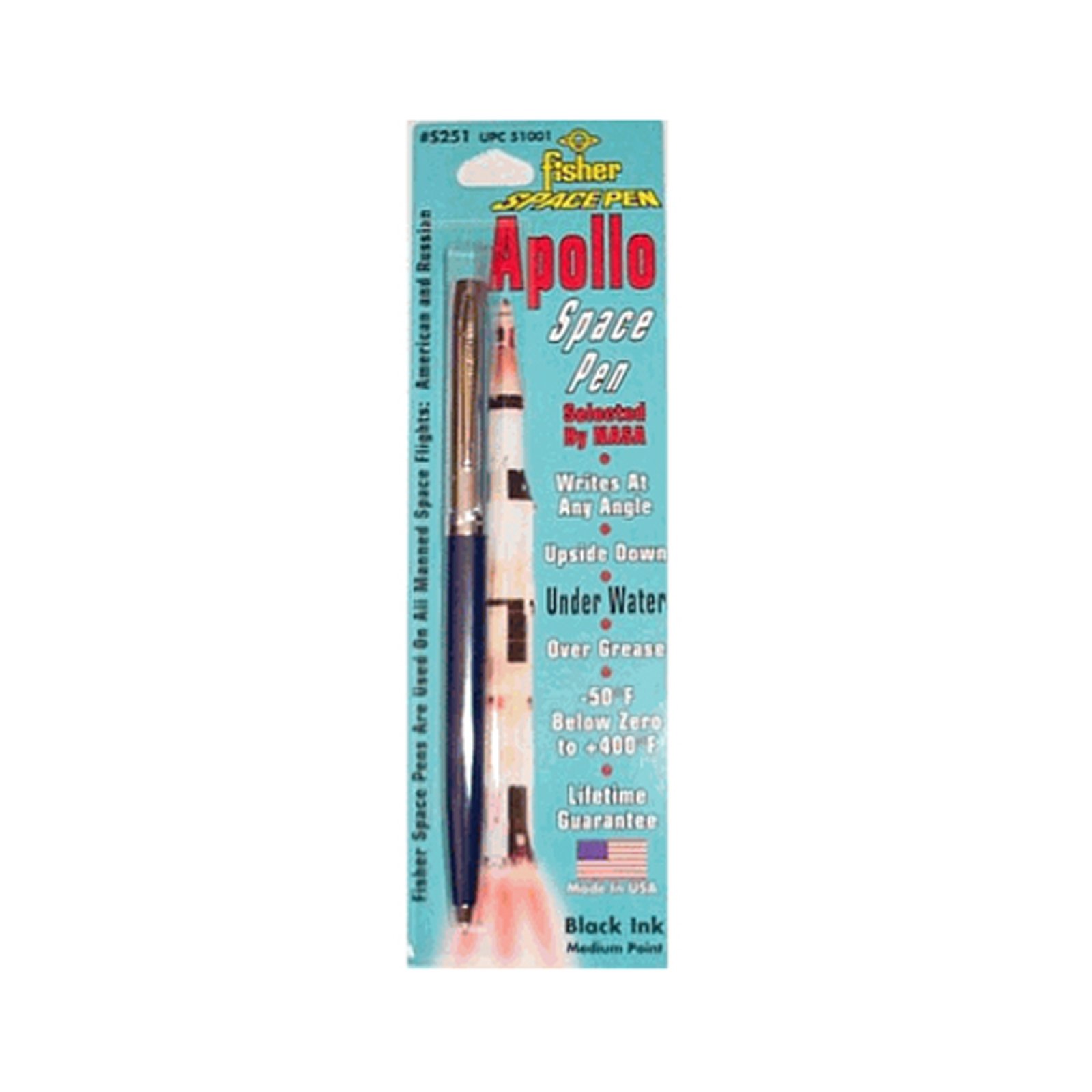Fisher NASA Apollo Black Ink Space Pen Medium Point | eBay
