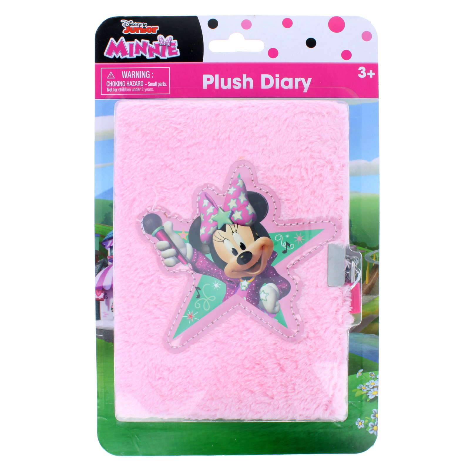 Minnie Mouse Disney Plush Furry Writing Diary Journal with Pink Lock ...