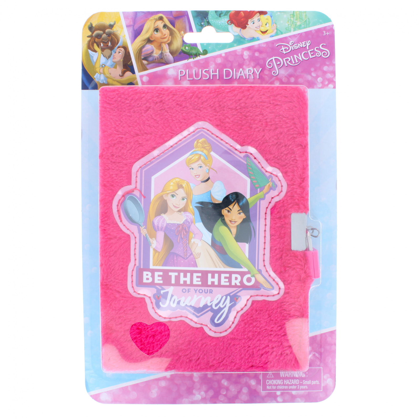 Disney Princess Plush Furry Writing Drawing Diary Journal with Pink ...