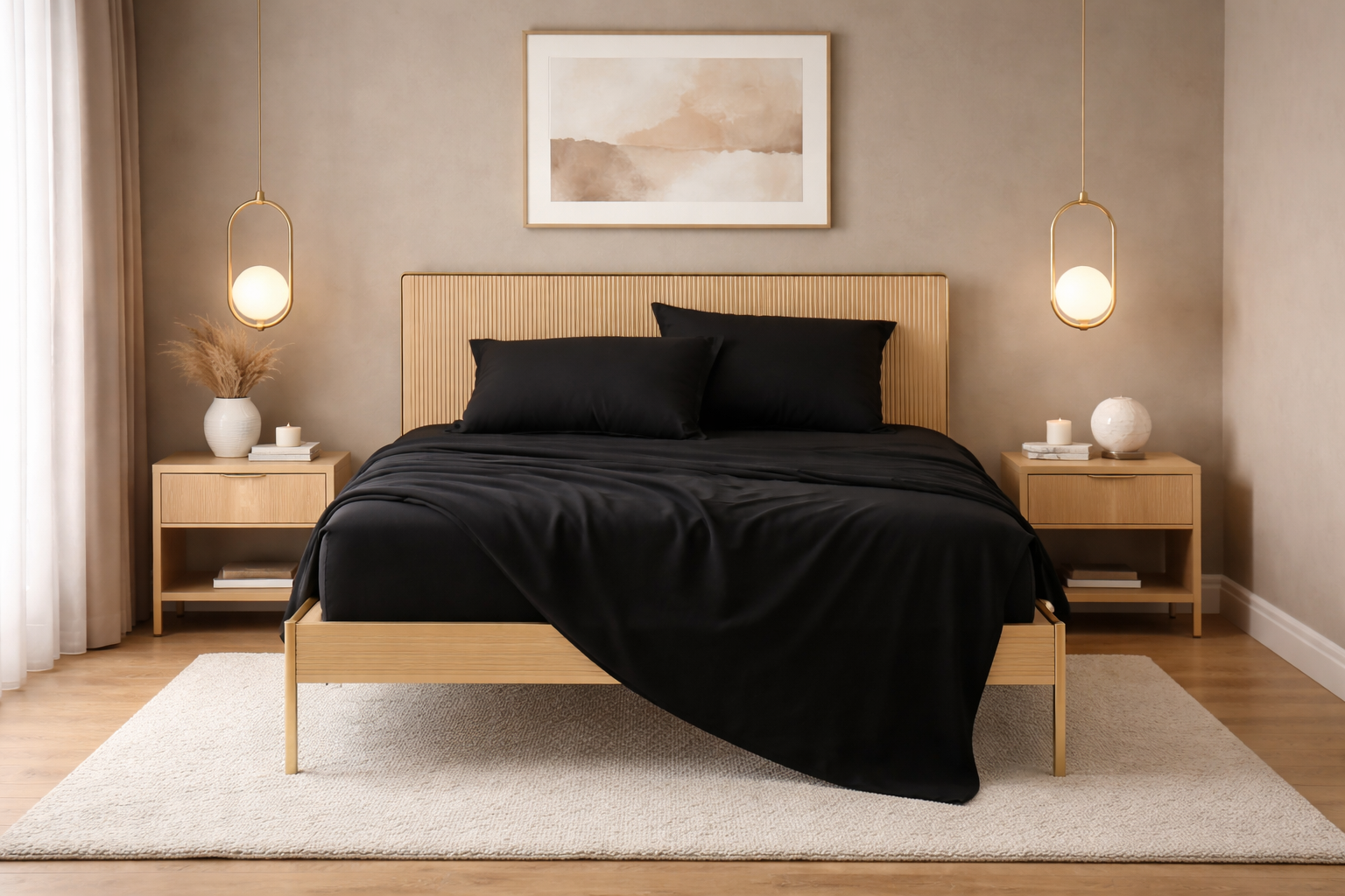 SET DE SABANAS NEGRO 800 HILOS SUPER KING