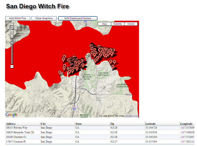 Building a Wildfire Mashup with ArcGIS Server and Google Maps – Post 4 ...