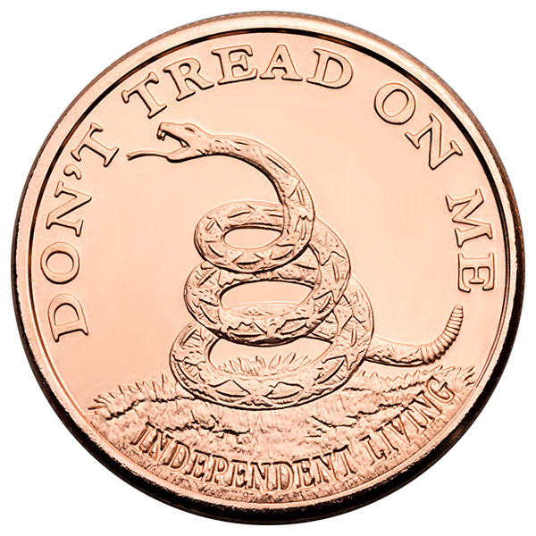 1 Oz Copper Rounds for Sale | Don't Tread On Me Copper Rounds
