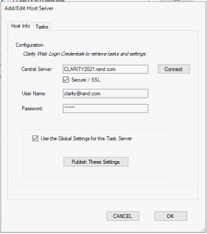 Managing Task Servers Centrally