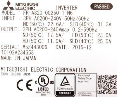 FR-A820-00250-1-N6 - Mitsubishi Inverter-General Purpose | Alfa-Inc