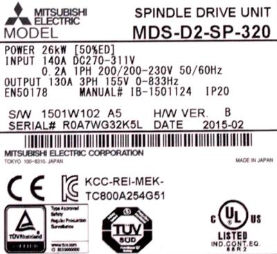 MDS-D2-SP-320 - Mitsubishi Drives-AC Spindle | Alfa-Inc