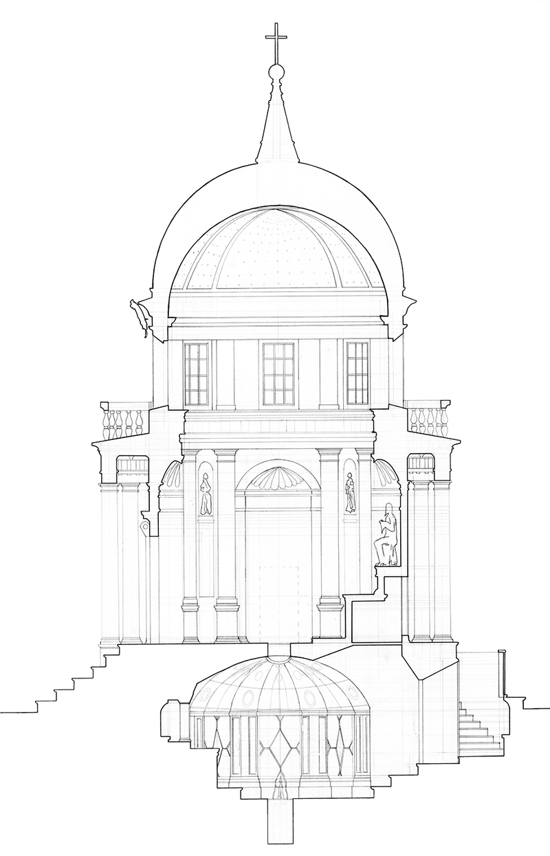 Donato Bramante, Tempietto di S. Pietro in Montorio, Roma. Alzato ...