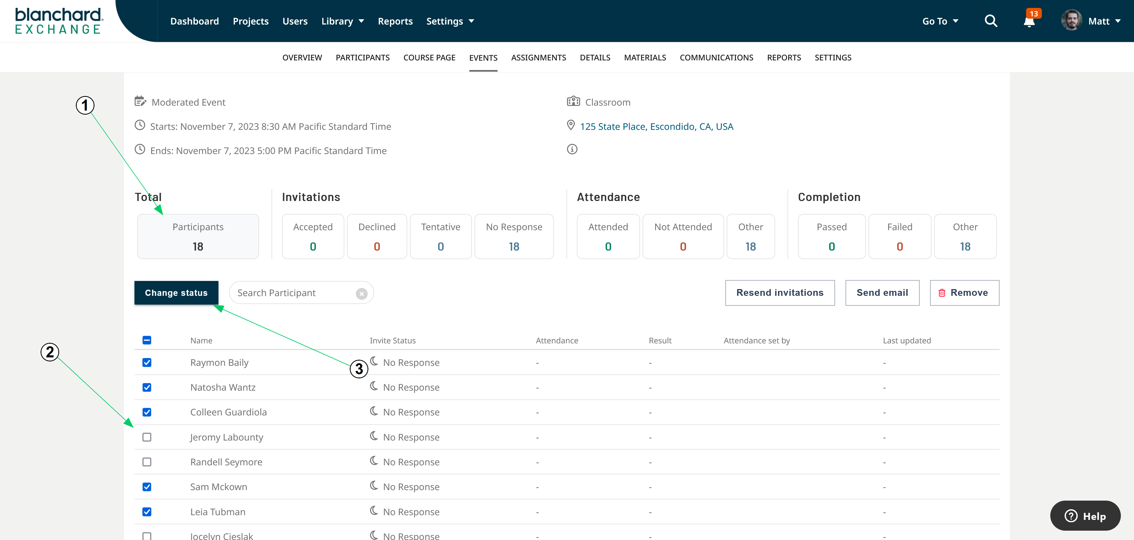 Tutorial - How to Set Attendance or Record Event Completion – Technical ...