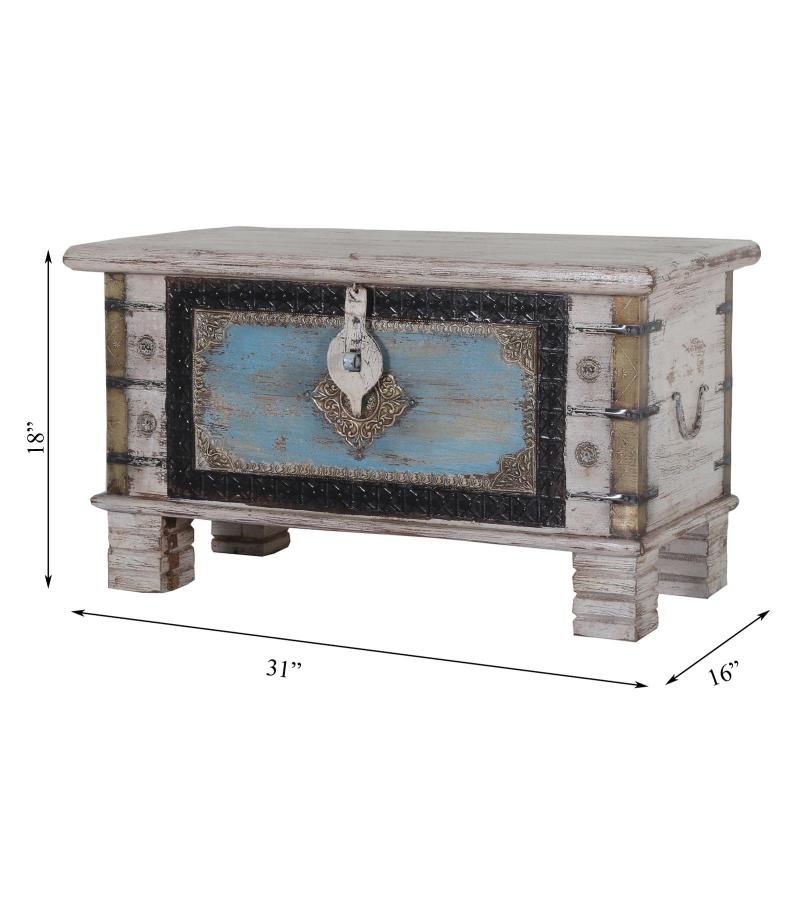 WOODEN BOX WITH BRASS