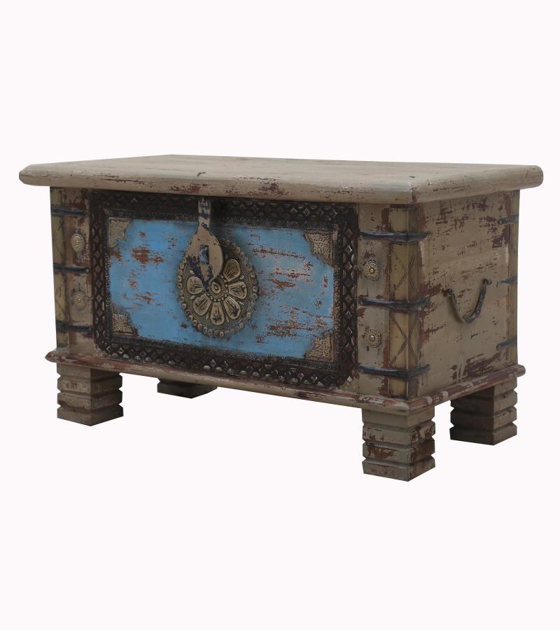 WOODEN BOX WITH BRASS