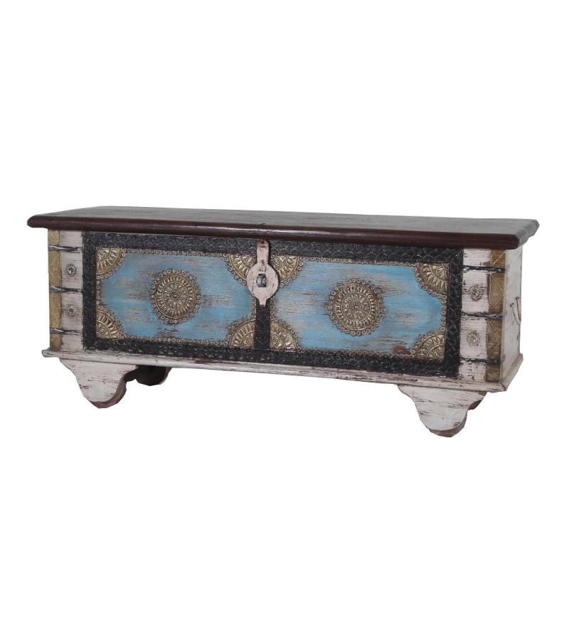 WOODEN BOX WITH BRASS