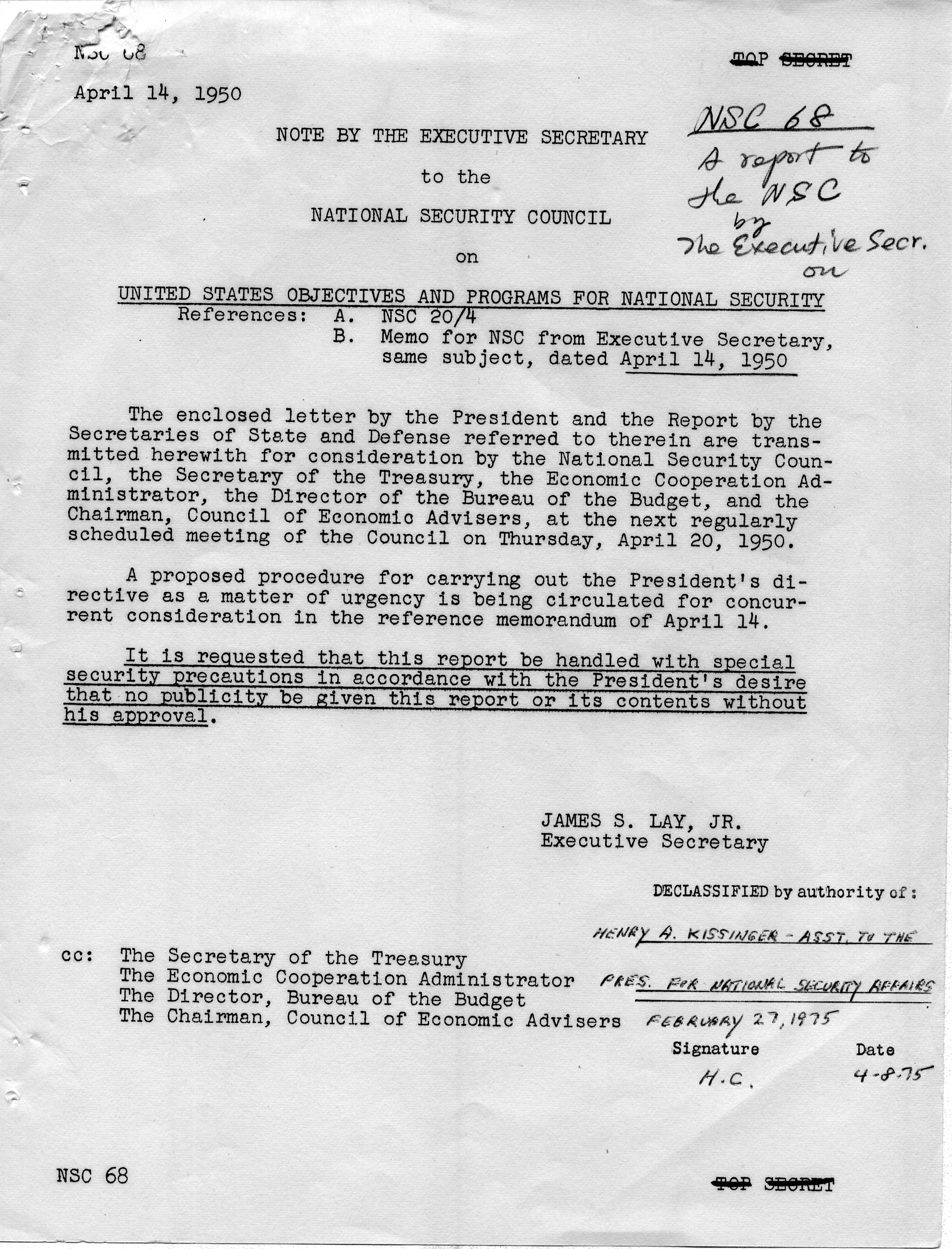 National Security Council Report