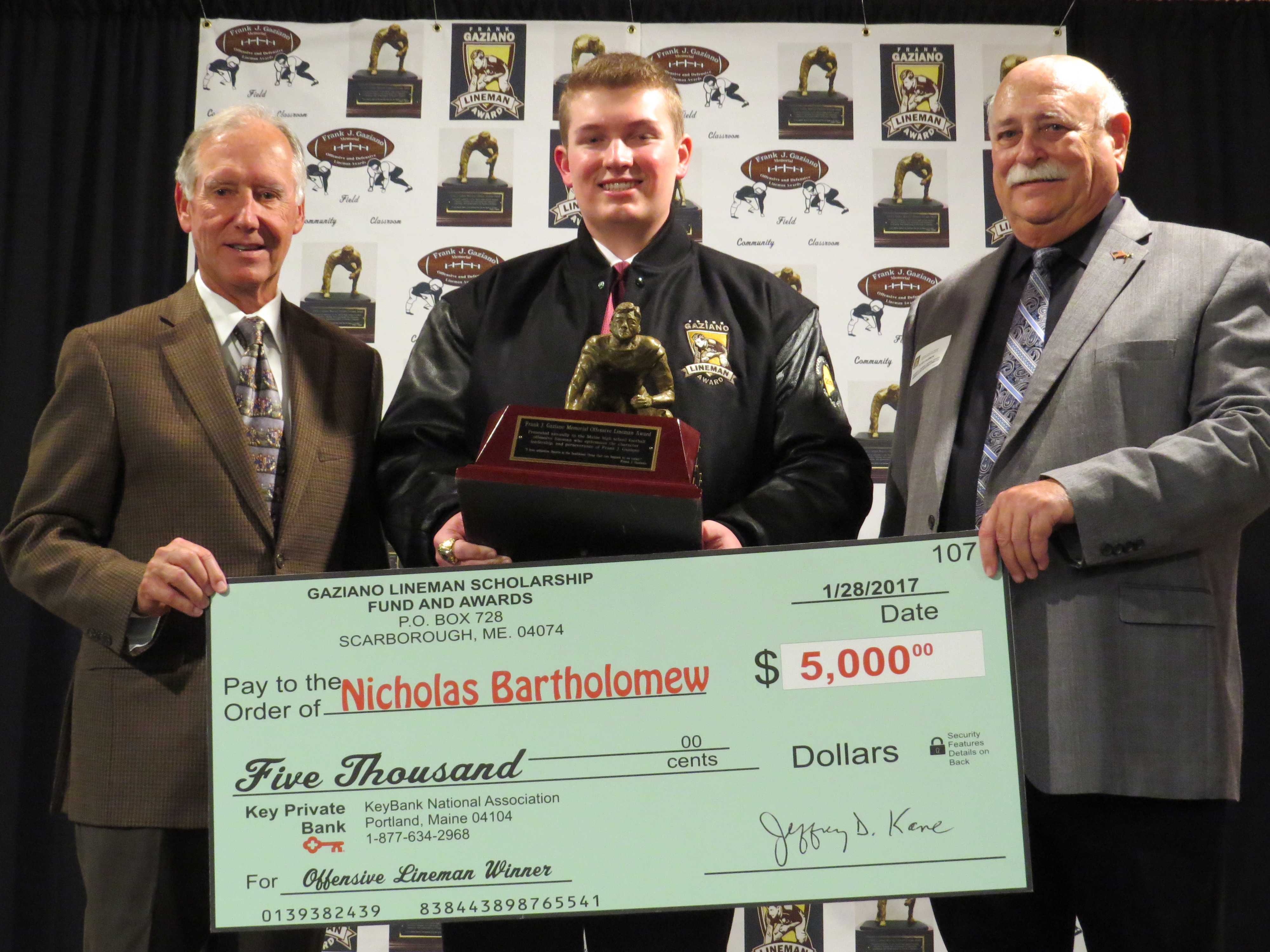 Frank J. Gaziano Memorial Offensive and Defensive Lineman Awards - Maine Football Scholarships