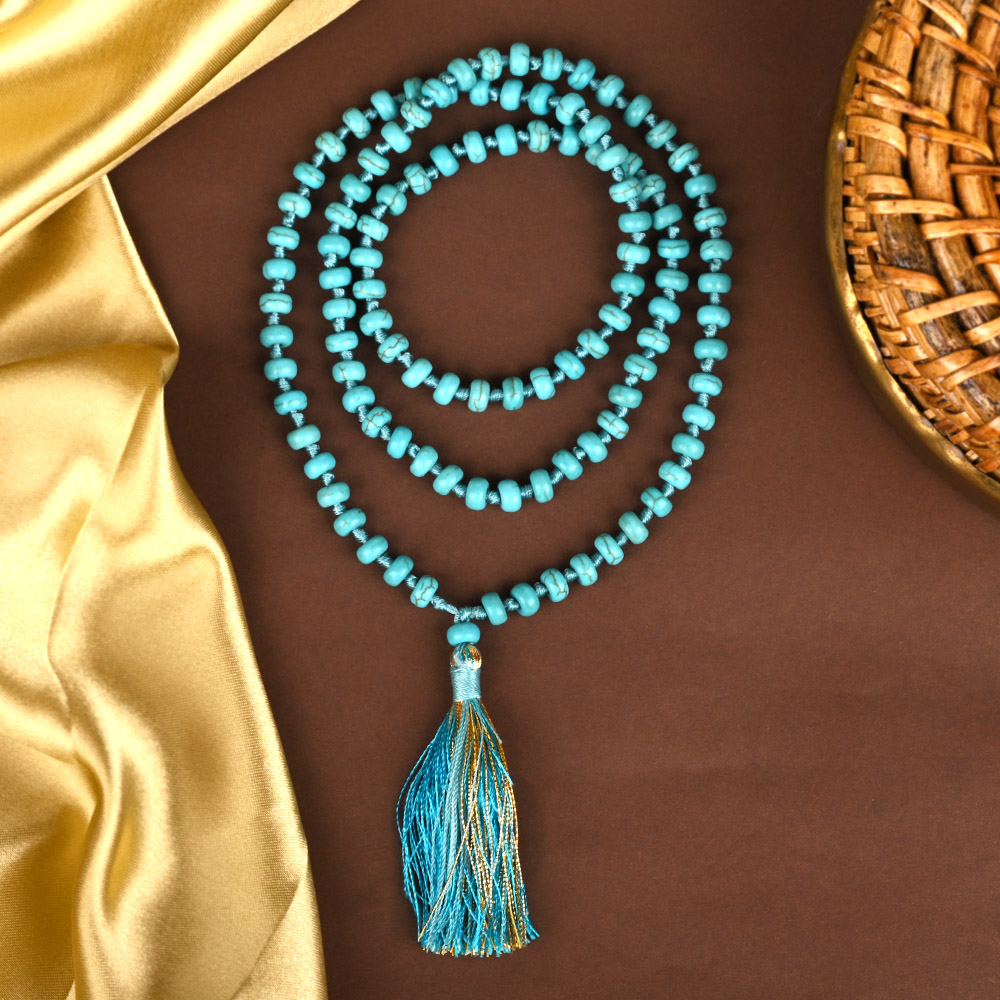 Turquoise Firoza Button Beads Mala